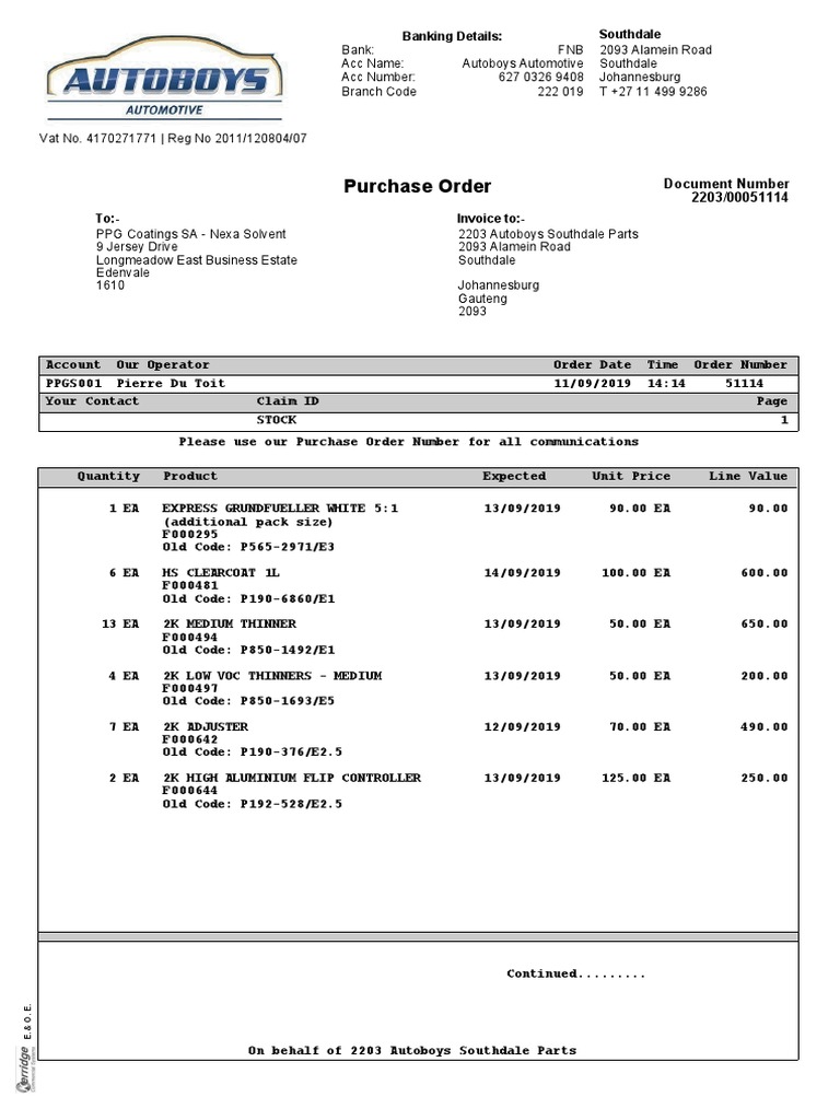 K8 Document Purchase Order-00051114 PDF | PDF | Business Documents ...