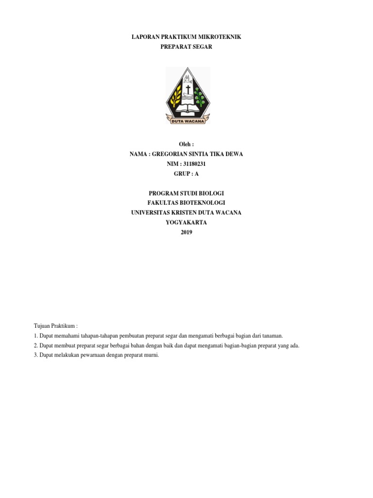 Laporan Preparat Segar | PDF