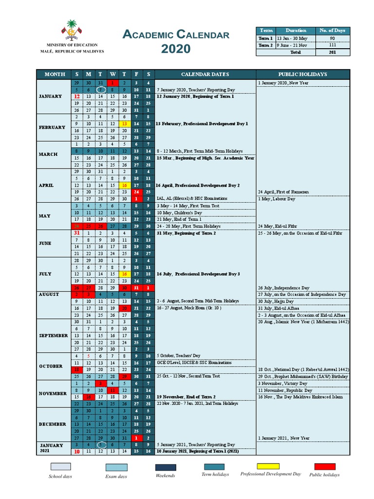 Academic Calendar 2020 | PDF | Academic Term | Educational Organizations