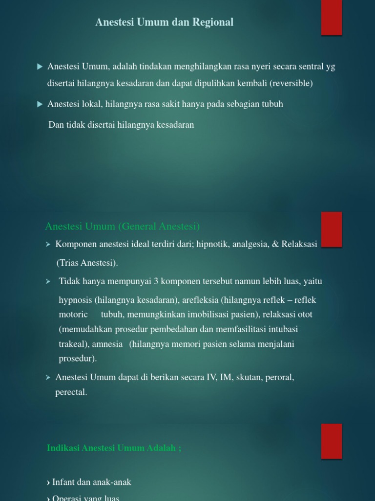 Anestesi Umum Dan Regional | PDF