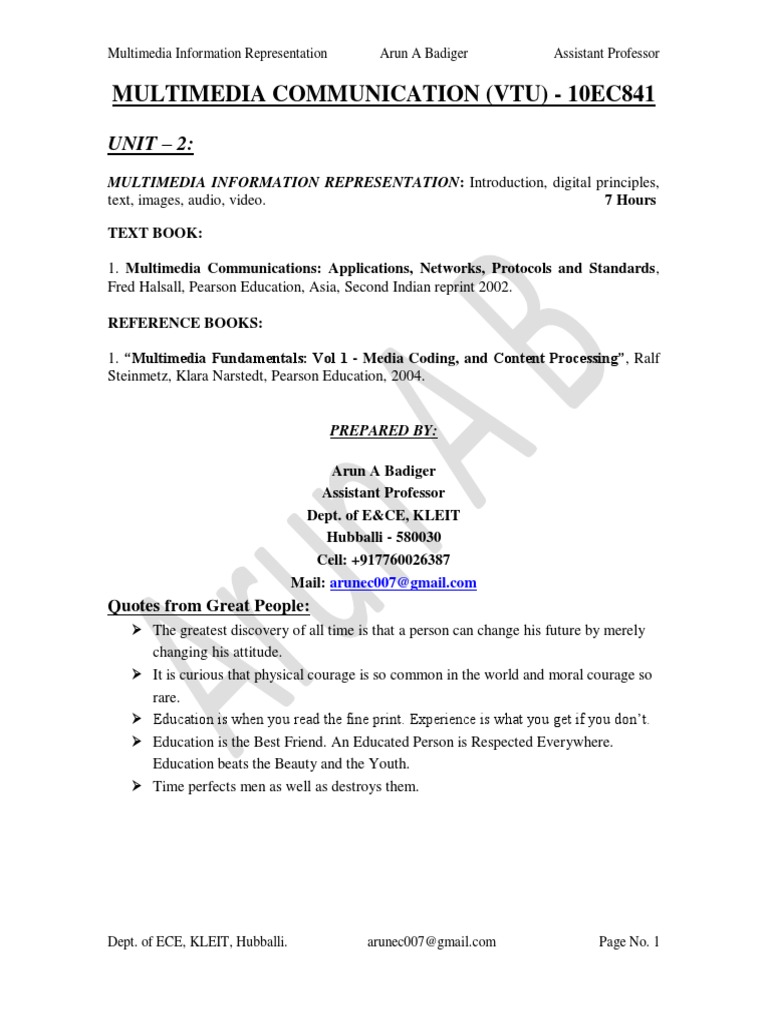 Mmc-Unit 2 | PDF | Markup Language | Sampling (Signal Processing)
