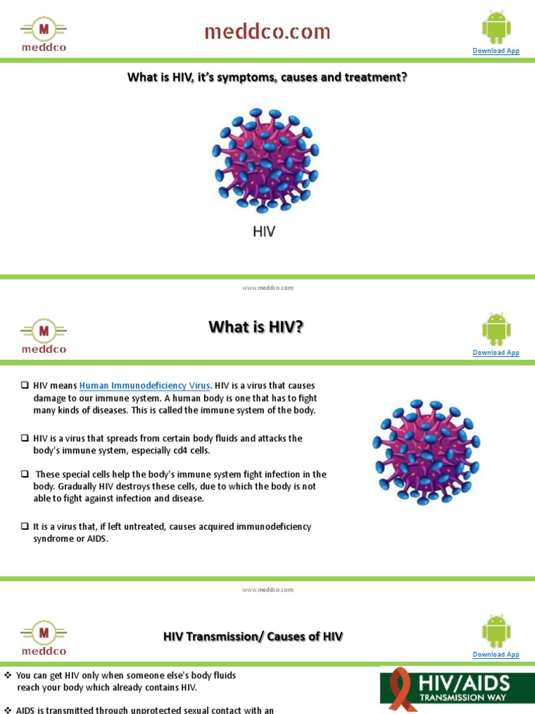 What Is HIV, It's Symptoms, Causes and Treatment - Meddco | PDF | Hiv ...