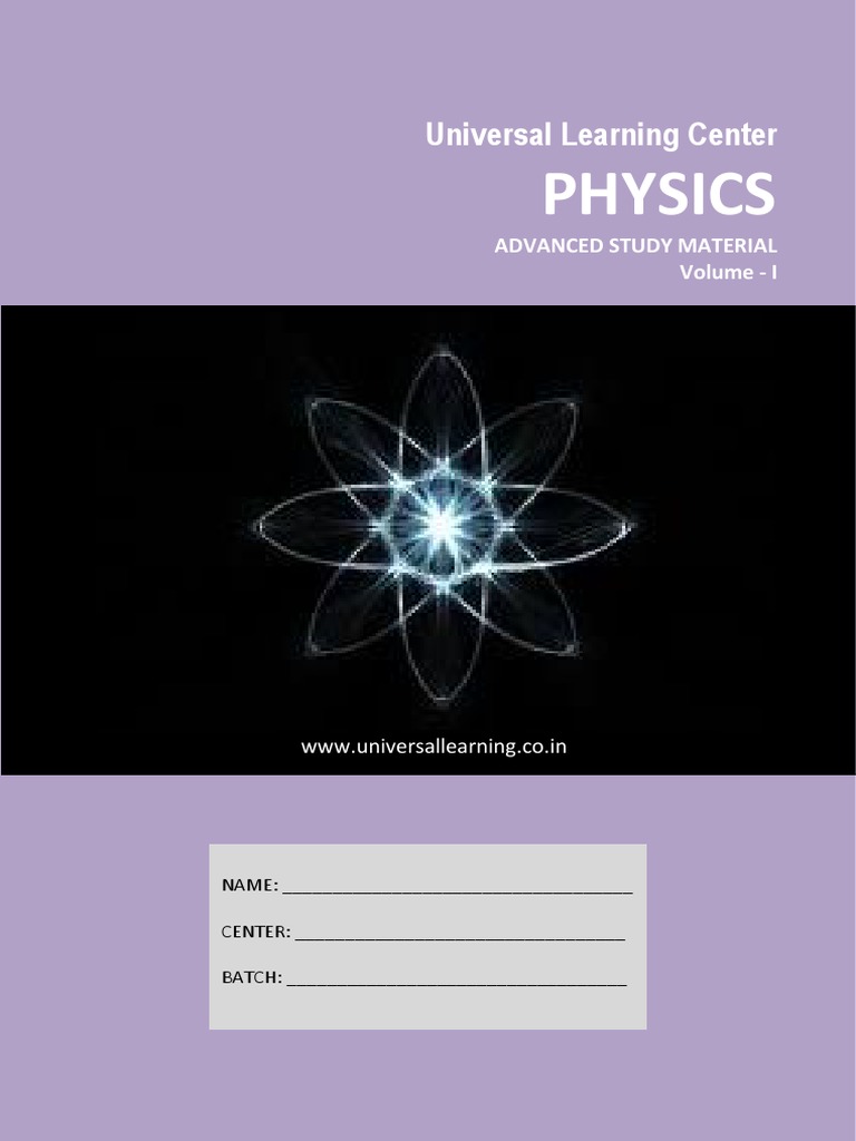 Physics Advanced Study Material Volume I | PDF | Trigonometry | Physics