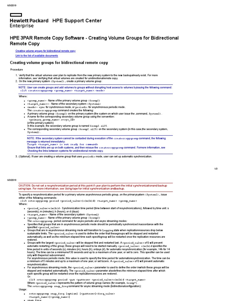 Creating Volume Groups For Bidirectional Remote | PDF | Command Line Interface | System Software