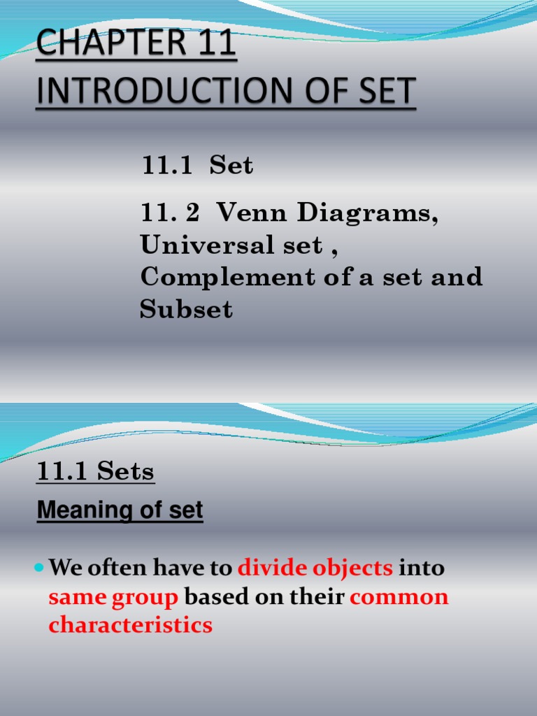 Introduction of Set | PDF | Set (Mathematics) | Abstract Algebra