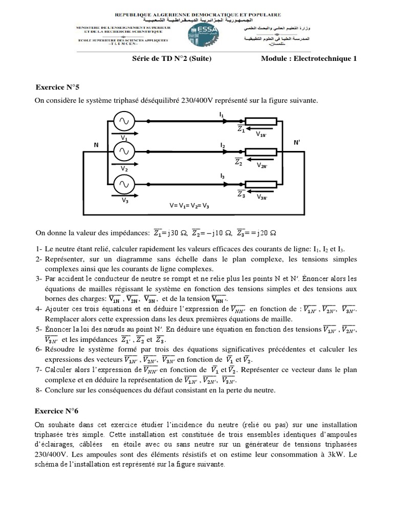 TD2 1 | PDF | Tension électrique | Physique