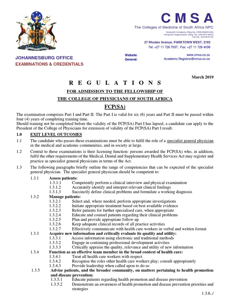 FCP (SA) Regulations 15 11 2019 PDF | PDF | Liver | Heart