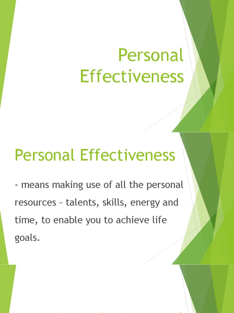 Lesson 2 Personal Effectiveness | PDF | Career & Growth | Business