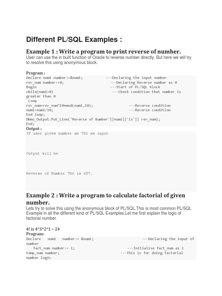 Plsql Pdf Parameter Computer Programming Subroutine