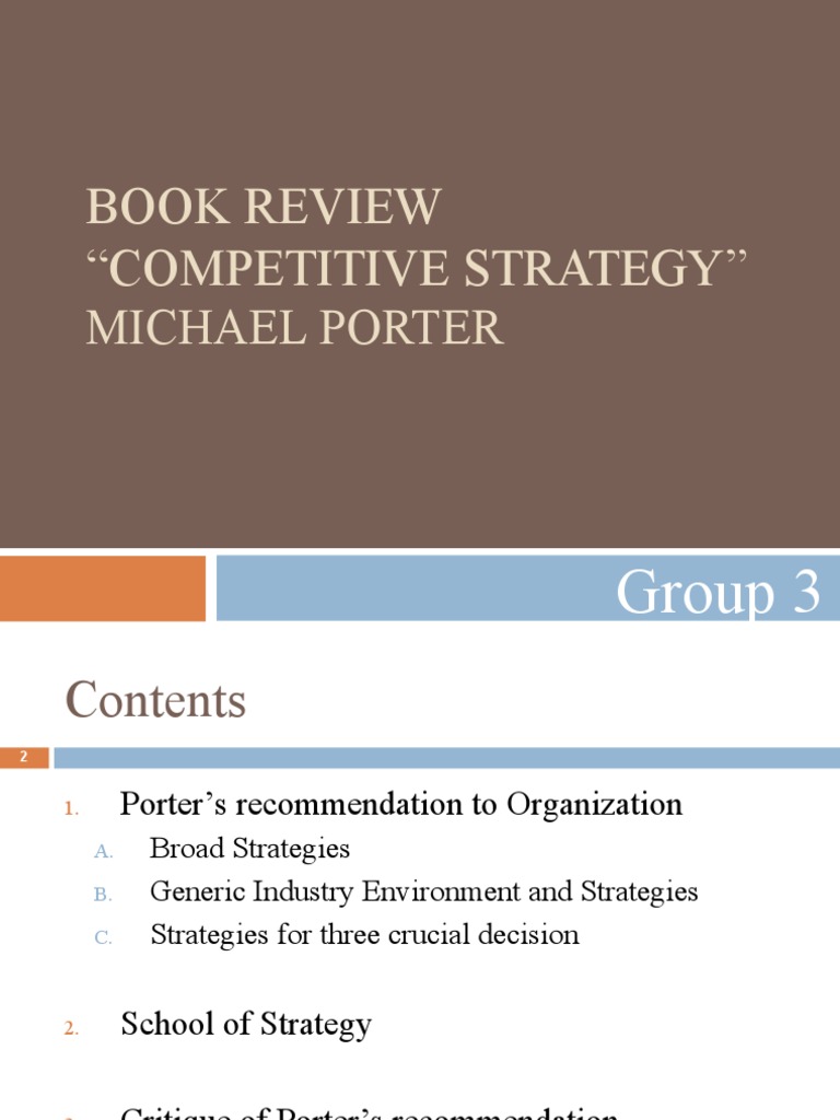 Book Review "Competitive Strategy": Michael Porter | PDF | Strategic ...