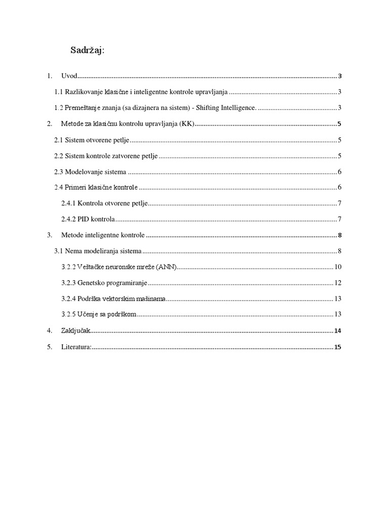 Automatsko Upravljanje Seminarski Rad | PDF