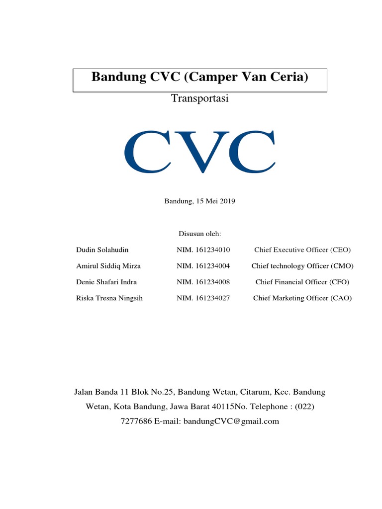 Laporan Bisnis Plan CVC Revisi | PDF