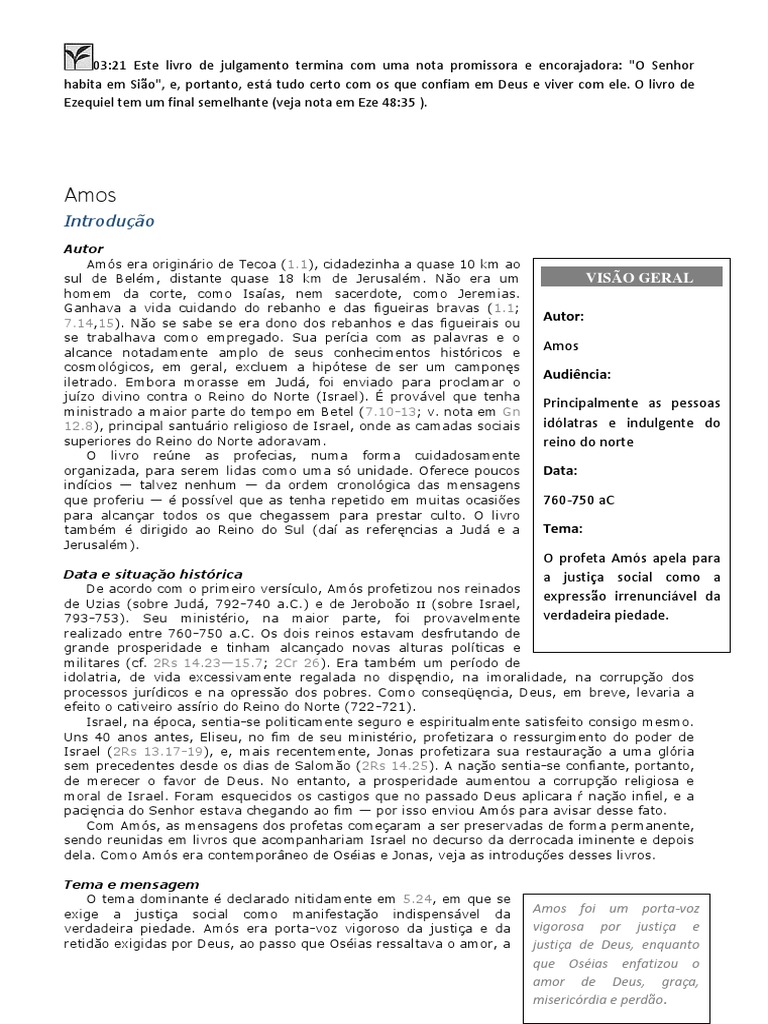 030.biblia de Estudo NVI - AMÓS | PDF | Israel | Política mundial