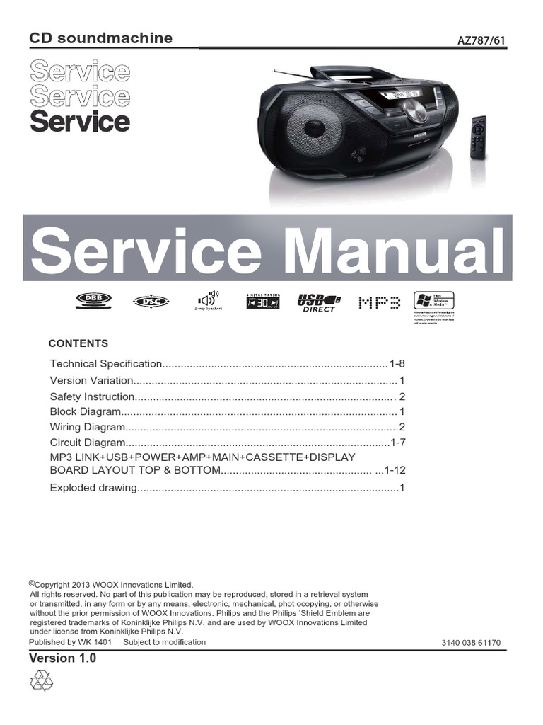 Philips Az787-61 Ver 1 0 | PDF | Decibel | Signal To Noise Ratio