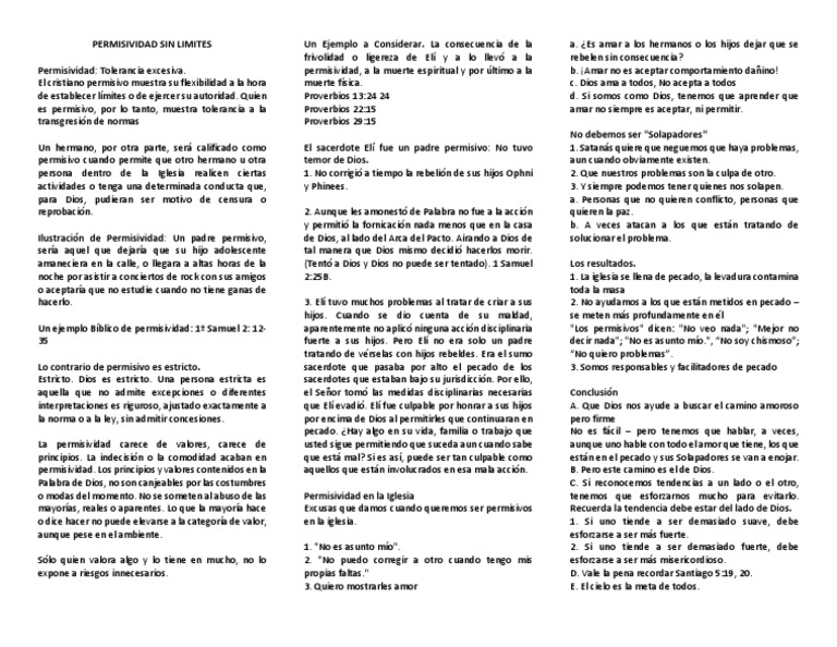 Permisividad Sin Limites | PDF | Tolerancia | Pecado