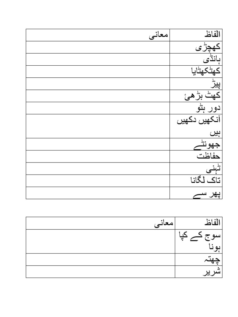Urdu Worksheet For Grade 2 | PDF