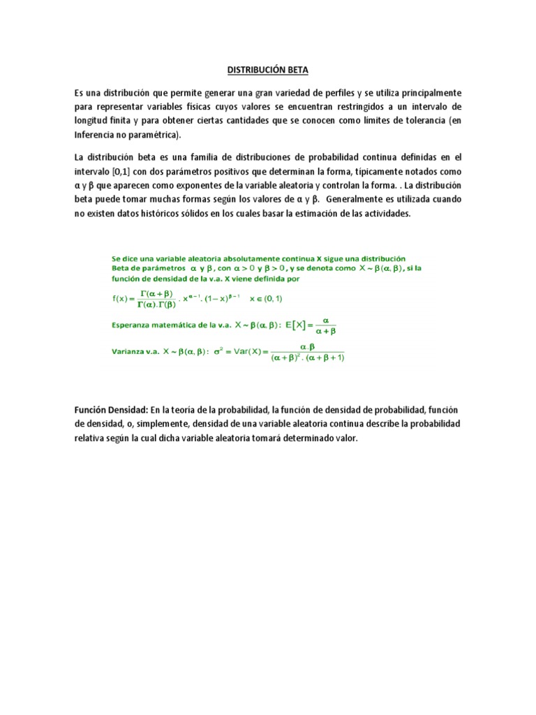 Distribución Beta | PDF | Distribución de probabilidad | Probabilidad