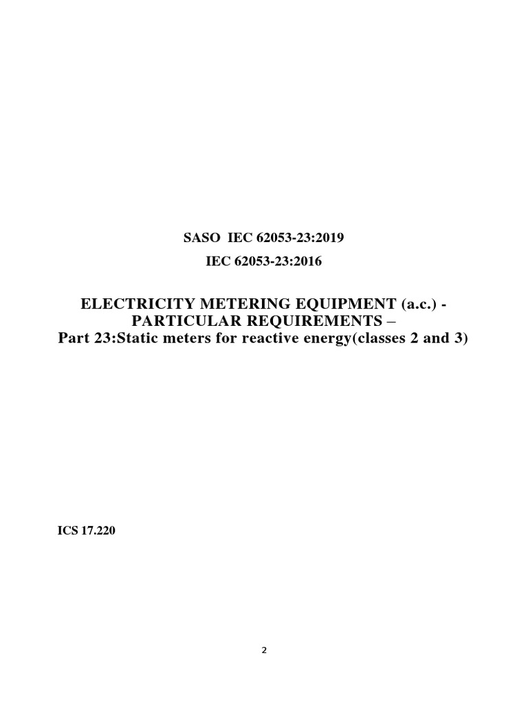 Saso-Iec 62053-23-2019-E | PDF | Alternating Current | Transformer