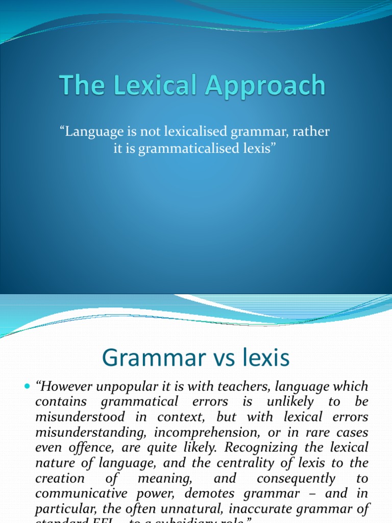 The Lexical Approach | PDF | Idiom | Lexicon