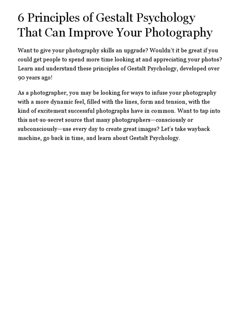 6 Principles of Gestalt Psychology That Can Improve Your Photography ...