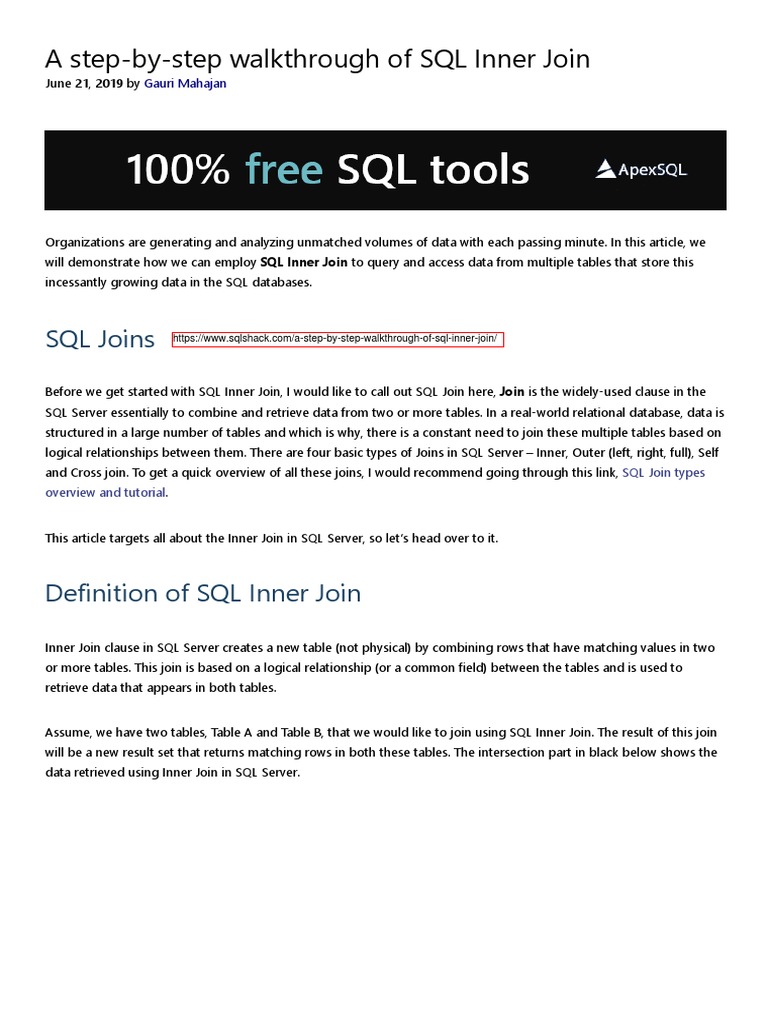 SQL Inner Join Walkthrough | PDF | Information Retrieval | Information Technology Management