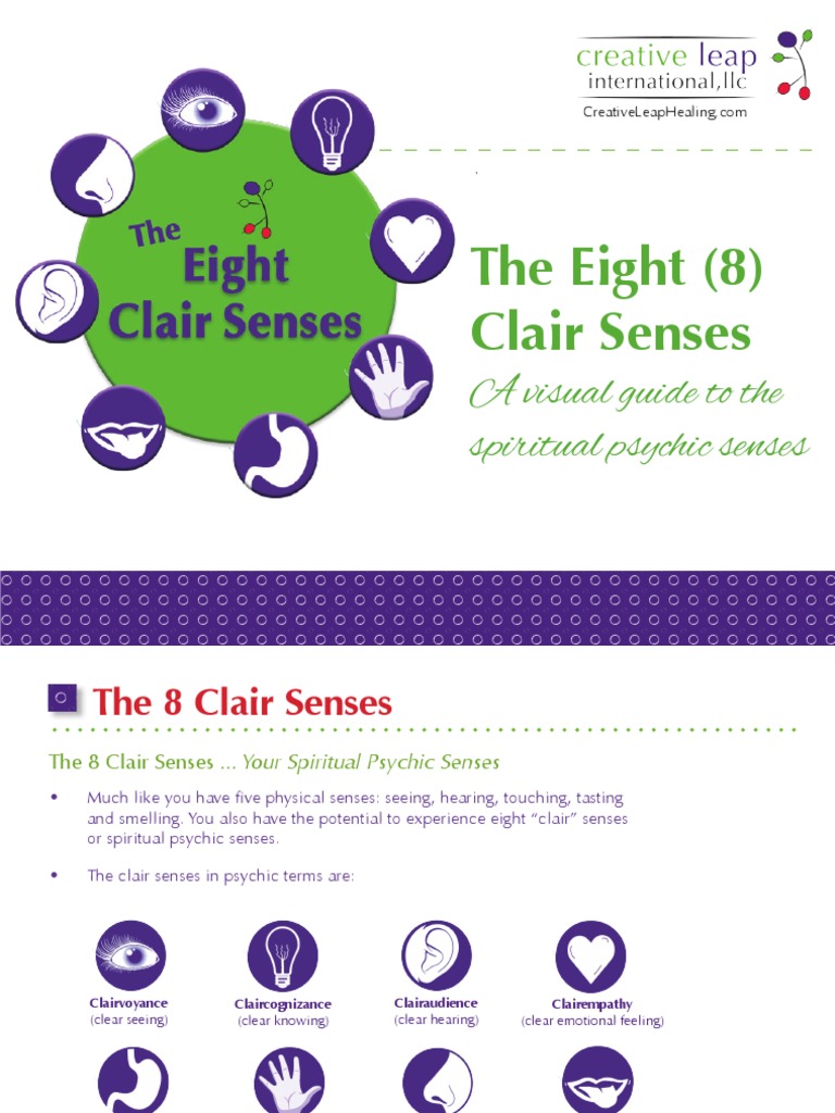 The 8 Clair Senses A Visual Guide To The Spiritual Psychic Senses | PDF ...