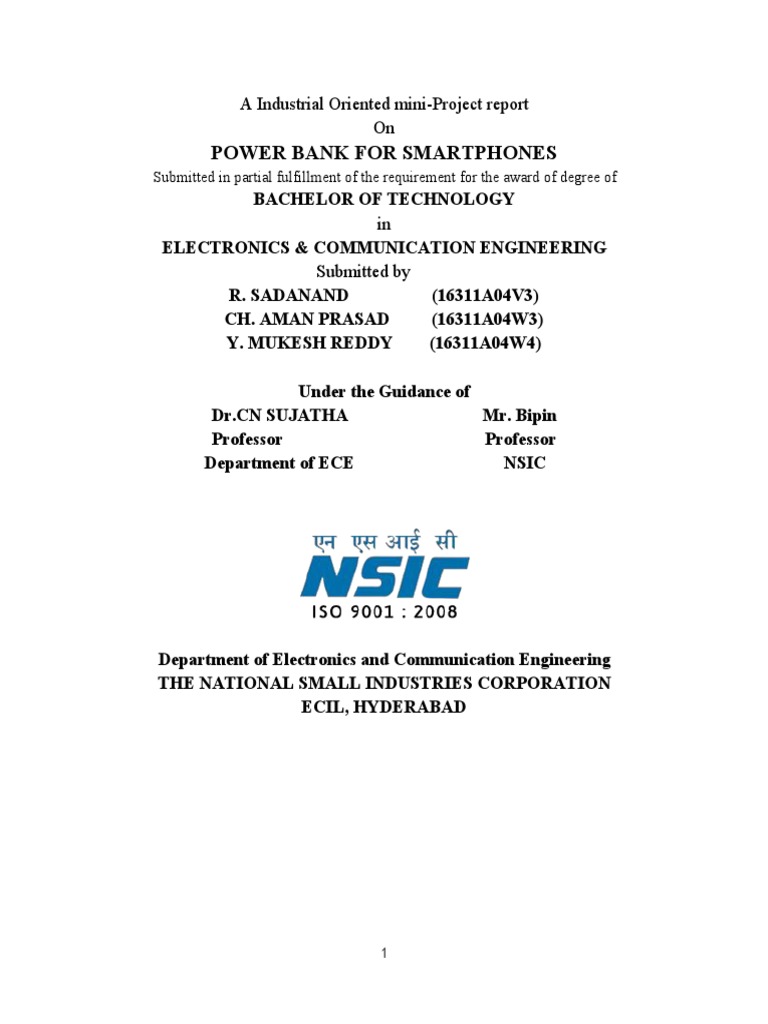 Power Bank Project for Smartphones | PDF | Battery Charger | Electric Power