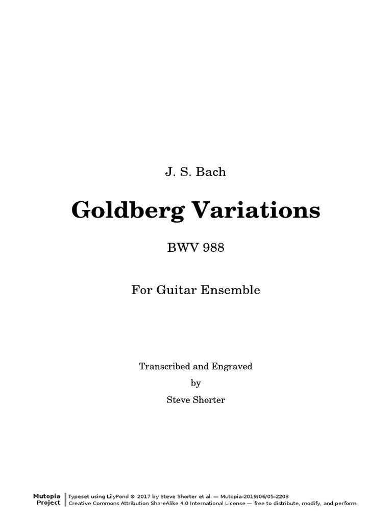 BWV 988 Guitar A4 1 | PDF | Goldberg Variations | Guitars