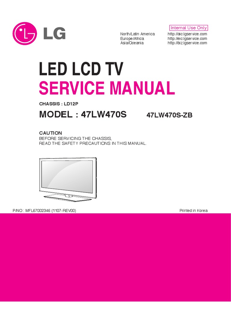 LG 47LW470S-ZB Chassis LD12P | PDF | High Definition Television ...