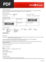 Contoh Boarding Pass Ticket Lion Air | PDF