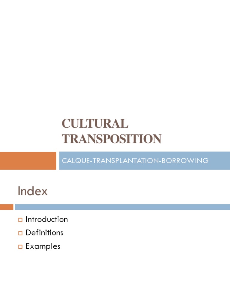 Cultural Transposition | PDF | Translations | Linguistics