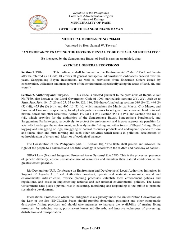 2014-01 Environment Code | PDF | Environmental Impact Assessment ...