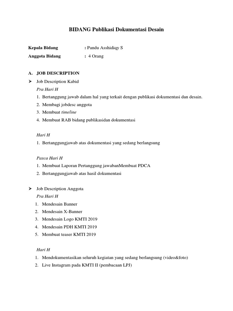 Draft Bidang PDD | PDF