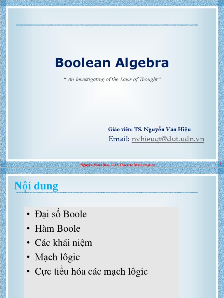 12 Dai So Boole - H | PDF