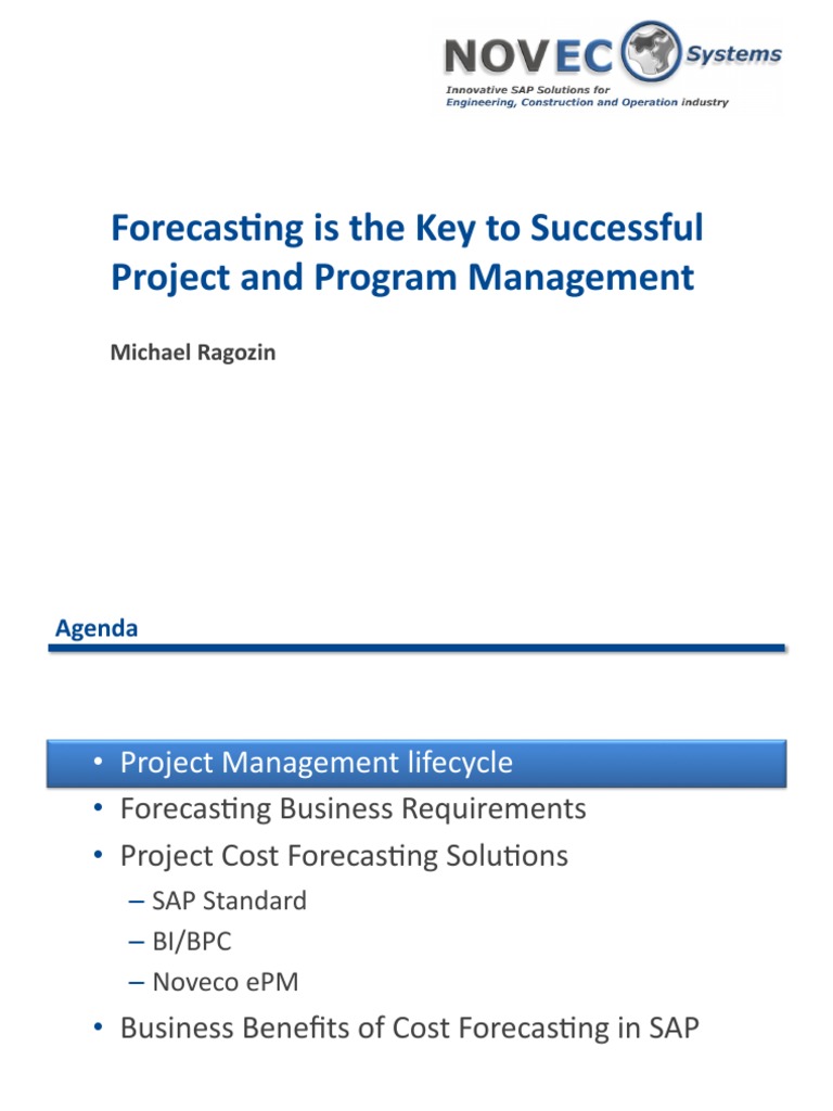 Project Cost Forecasting in SAP Solution Overview | PDF | Forecasting ...