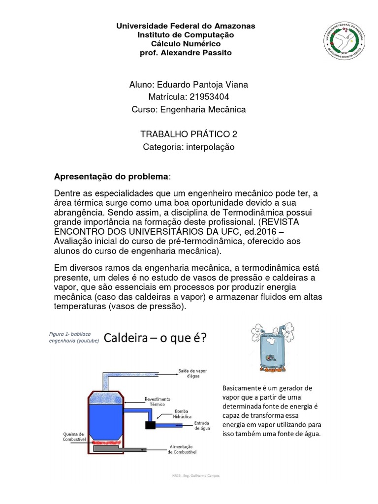 Aplicação Do Calculo Numérico Na Engenharia Mecânica Pdf Engenharia