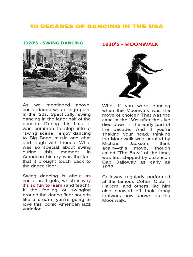 10 Decades of Dancing in The Usa | PDF | Dances | Hip Hop Music