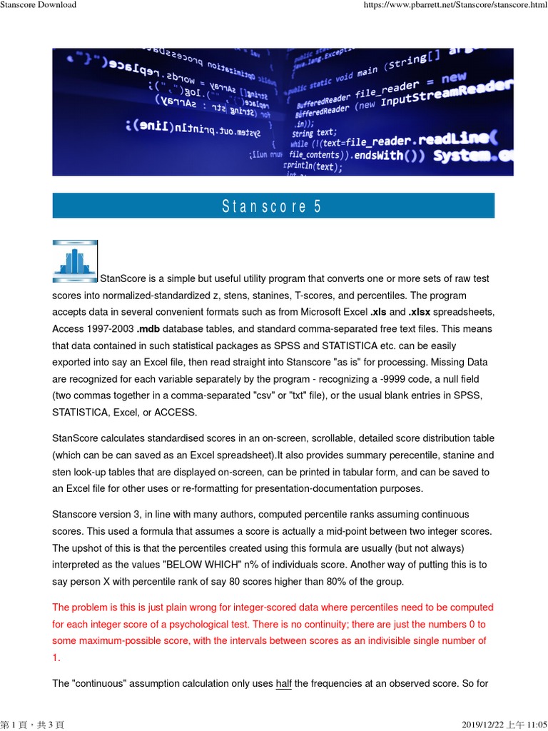 Stan Score | PDF | Percentile | Microsoft Excel