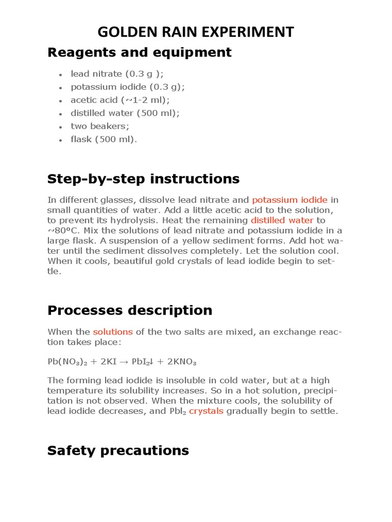 Golden Rain Exp | PDF