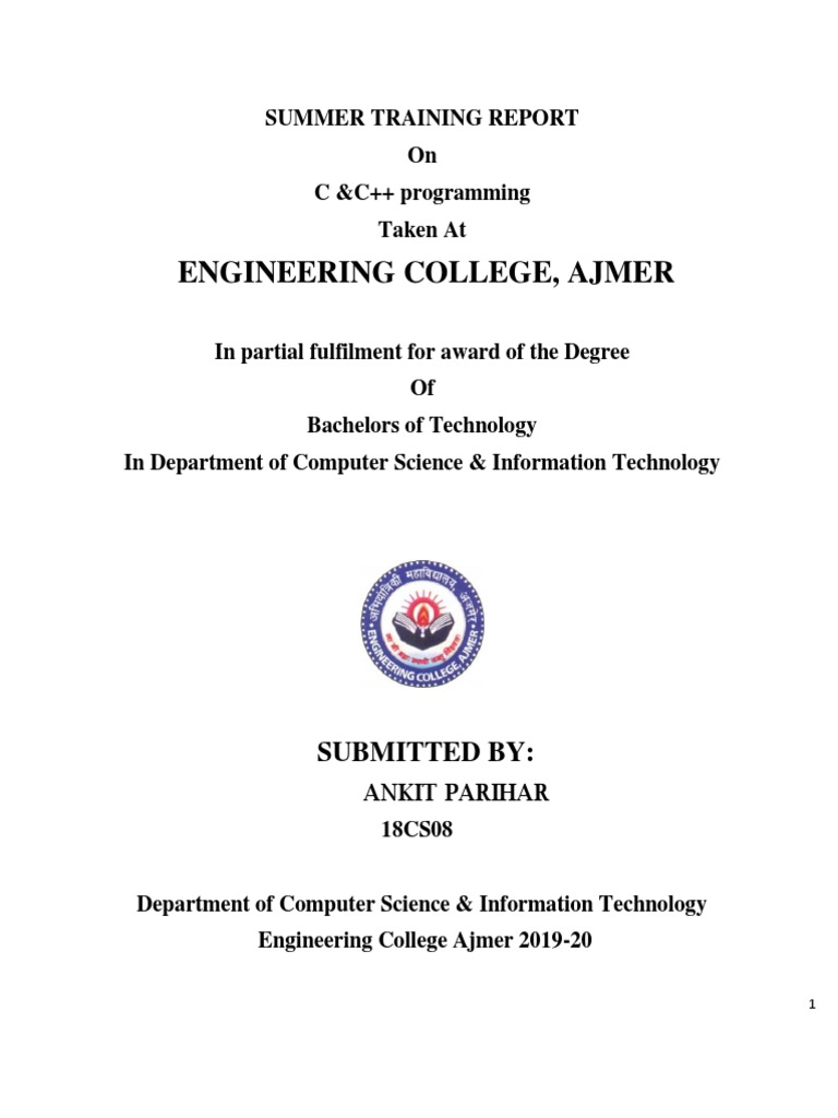 C &CPP Summer Training Modified PDF | Download Free PDF | Inheritance ...