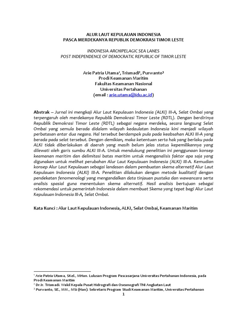 Alur Laut Kepulauan Indonesia Pasca Merd | PDF