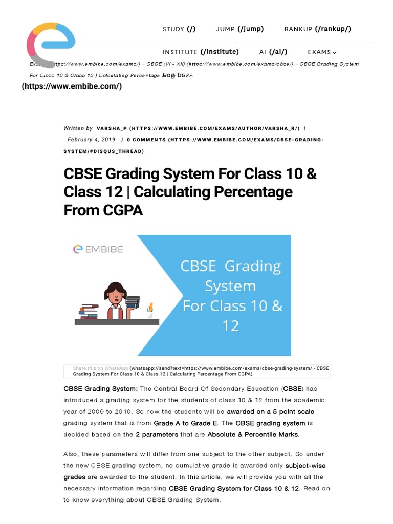 Cbse Grading | PDF | Educational Assessment And Evaluation | Statistics ...