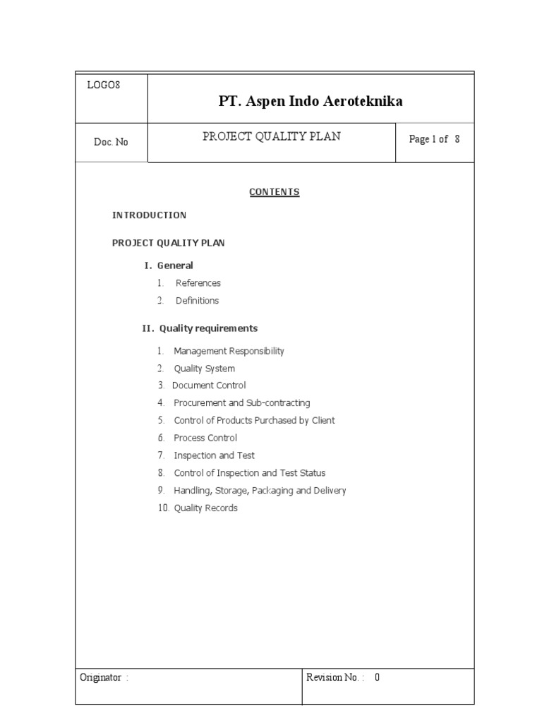Thermal Insulation Project Quality Plan | PDF | Quality Management ...