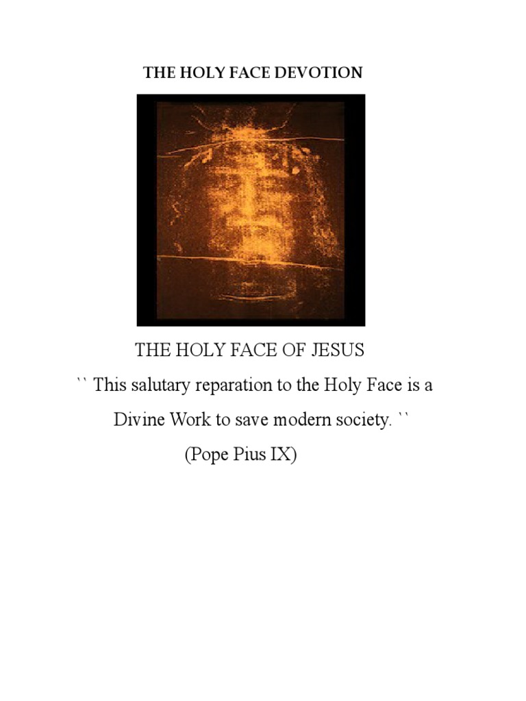 The Holy Face Devotion | PDF | Eucharist | Religious Behaviour And ...