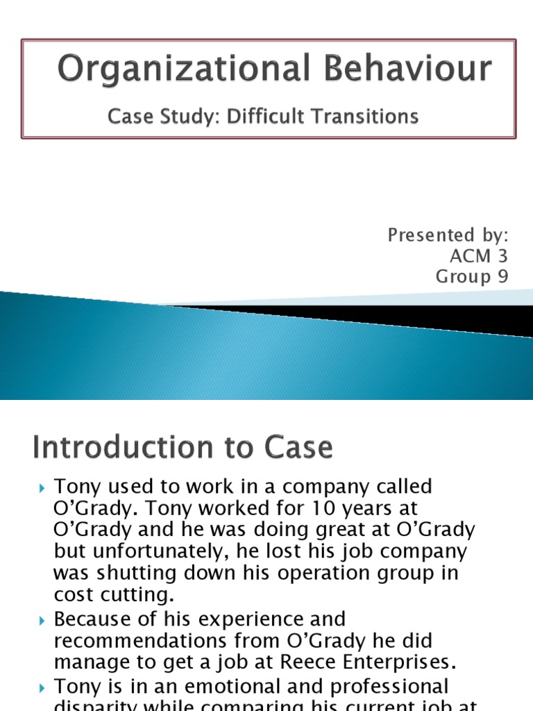 Difficult Transitions Group 9 | PDF | Employment | Applied Psychology