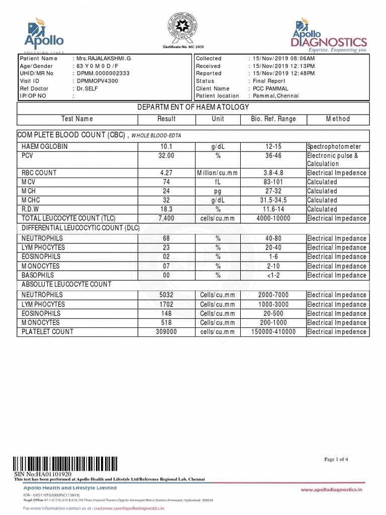 Lab Report Sample Blood | PDF | Glycated Hemoglobin | Diabetes Management