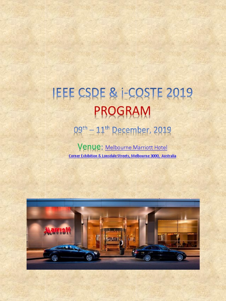 Ieee Csde Icoste 2019 Final Program | PDF | Machine Learning | Analytics