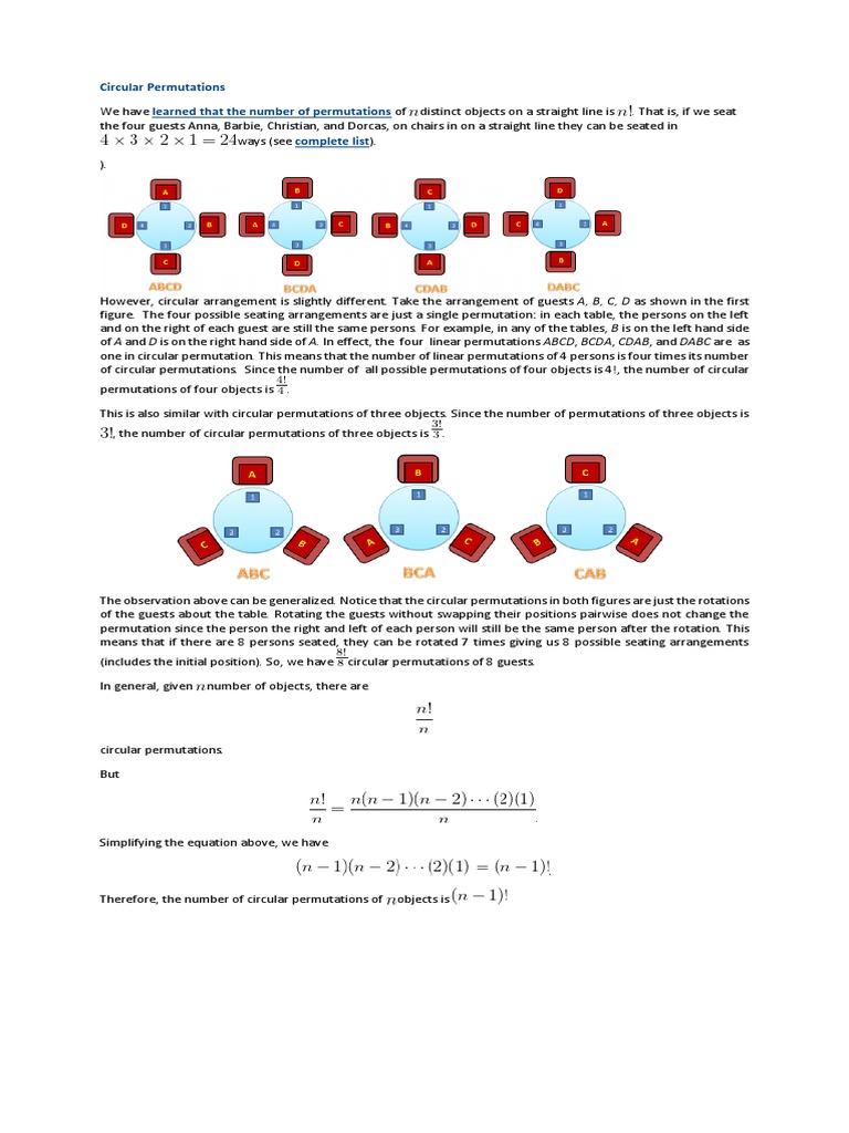 Circular Permutations | PDF | Permutation | Mechanics