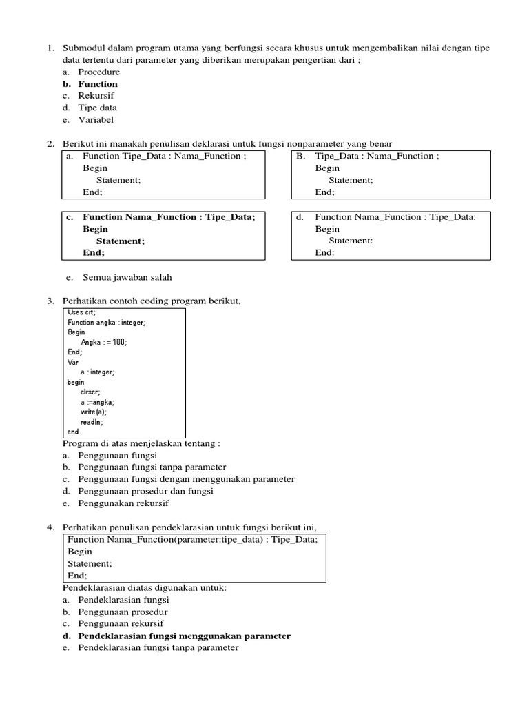 Soal Pemrograman dan Algoritma | PDF