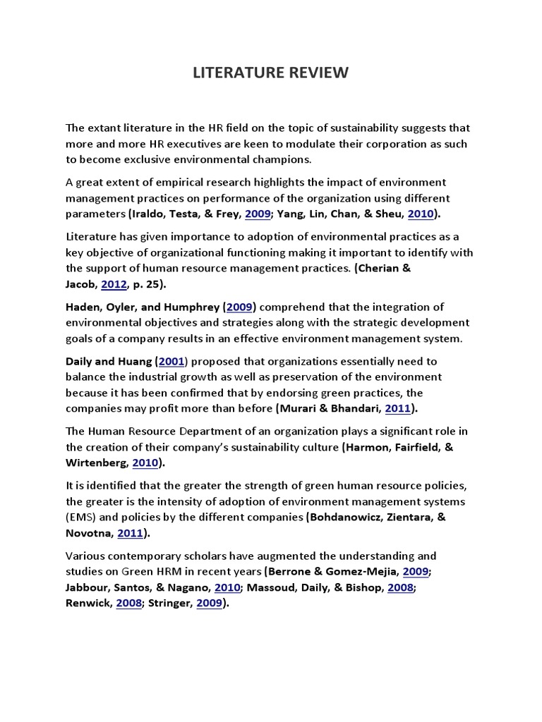 Literature Review | Download Free PDF | Human Resource Management ...